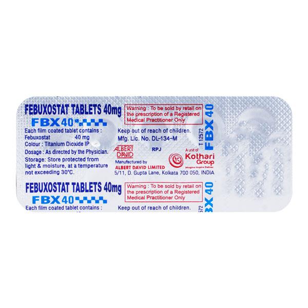 Buy FBX 40mg Tablet 10'S Online at Upto 25% OFF | Netmeds