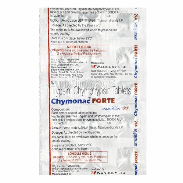 Chymonac Forte Tablet 20'S - Buy Medicines online at Best Price from ...