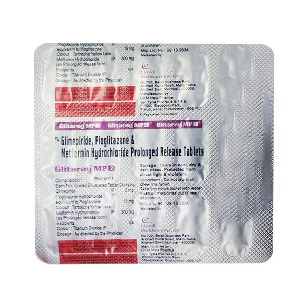Glitaray MP 2/500/15mg Tablet 15'S : Price, Uses, Side Effects | Netmeds