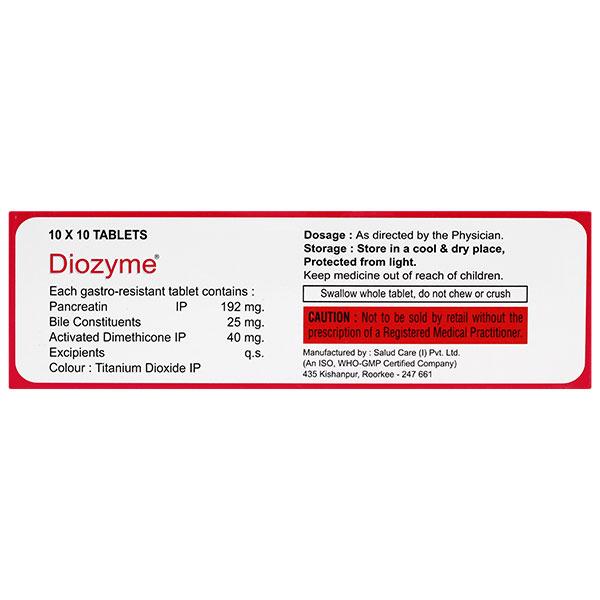 DIOZYME Tablet 10's : Price, Uses, Side Effects | Netmeds