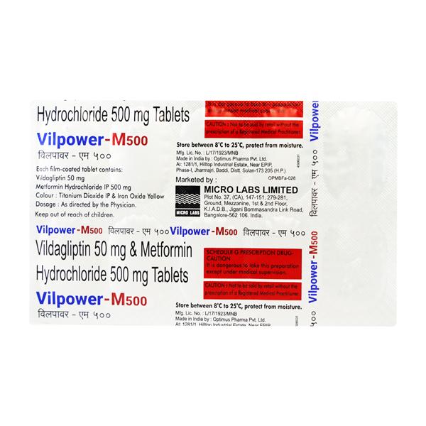 VILPOWER M 500mg Tablet 10's : Price, Uses, Side Effects | Netmeds