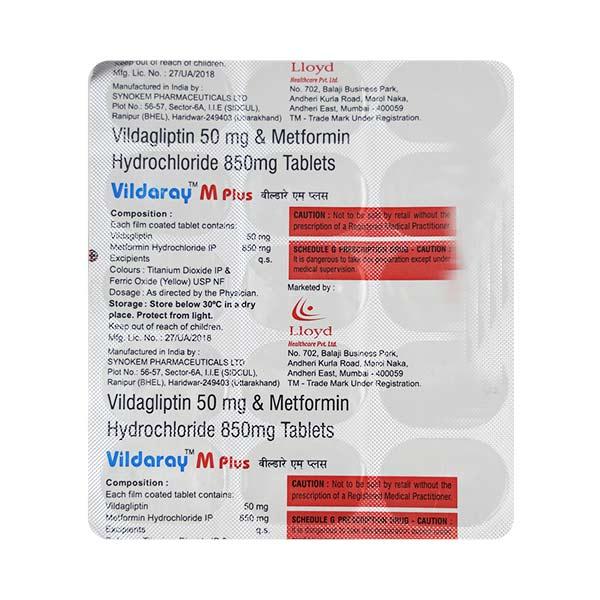 VILDARAY M PLUS Tablet 15's : Price, Uses, Side Effects | Netmeds