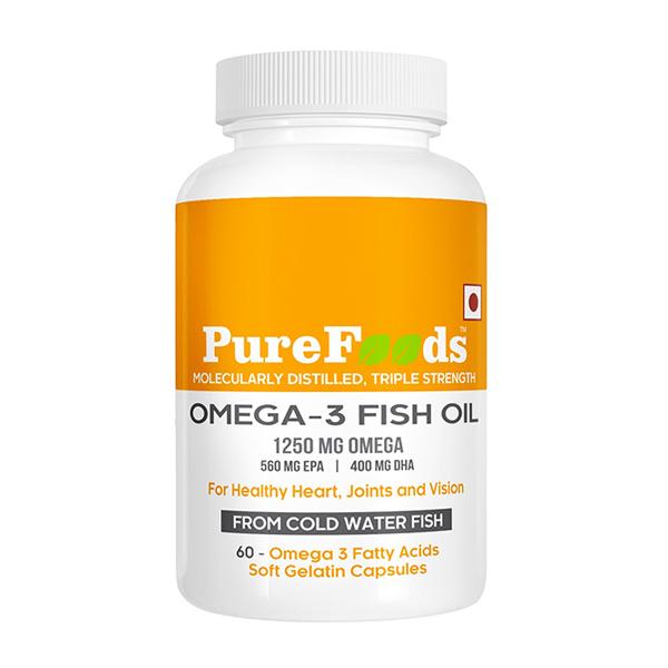Buy PureFoods OMEGA-3 Fish Oil 1250 mg Soft Gelatin Capsule 60's Online ...