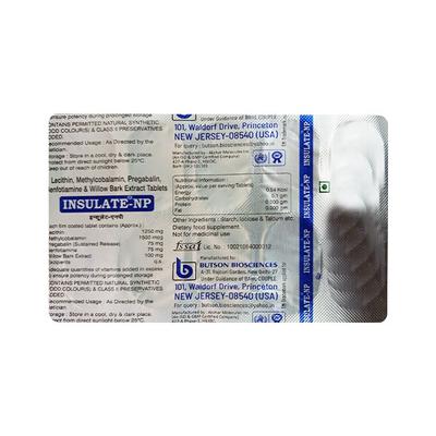 Buy INSULATE NP Tablet 10's Online at Upto 25% OFF | Netmeds