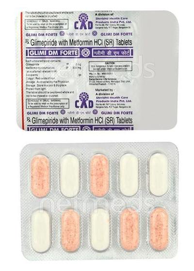 Glimi DM Forte Tablet 10'S : Price, Uses, Side Effects | Netmeds