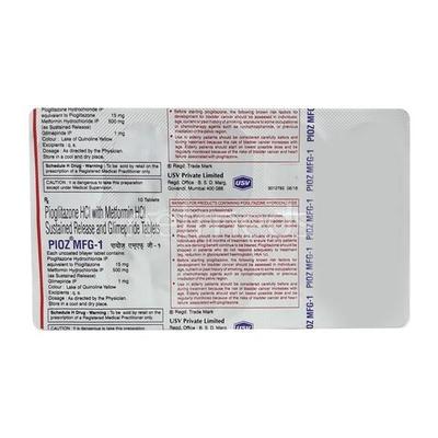 Pioz MF G1 Tablet 10'S : Price, Uses, Side Effects | Netmeds