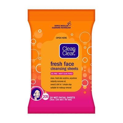 Clean & Clear Fresh Face Cleansing Sheet 20's