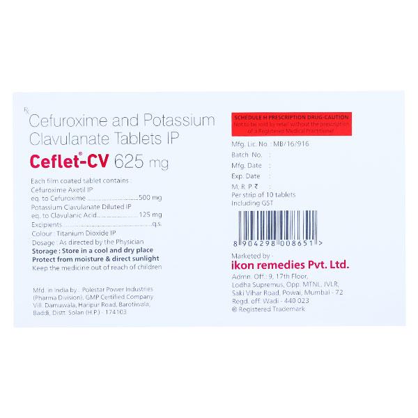 CEFLET CV 625mg Tablet 10's : Price, Uses, Side Effects | Netmeds