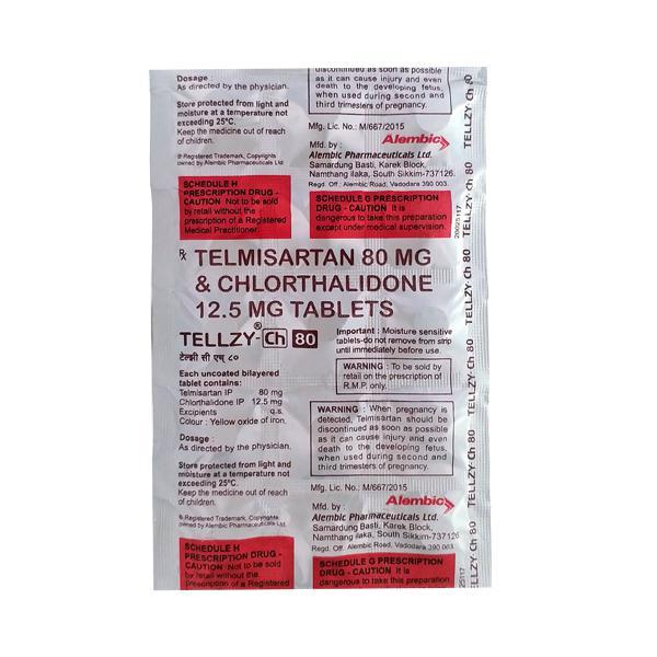 Buy Tellzy CH 80mg Tablet 15'S Online at Upto 25% OFF | Netmeds