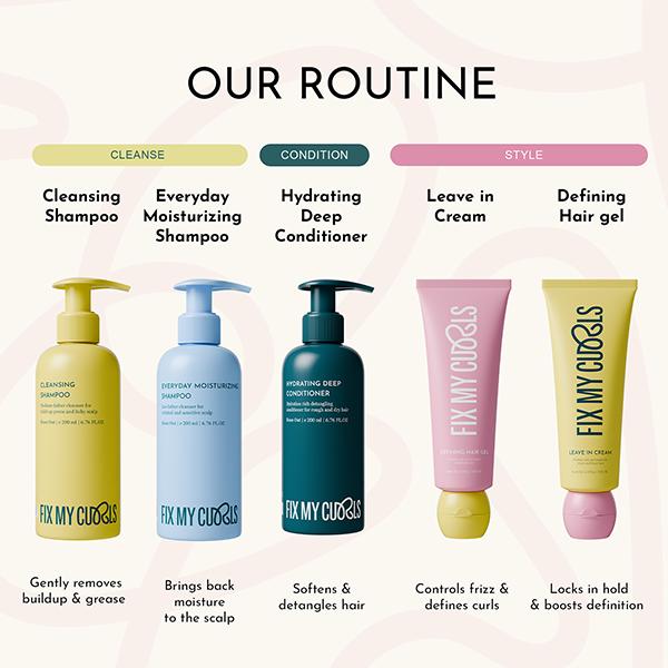 Fix My Curls Complete Curl Care Kit, Cleansing Shampoo, Moisturizing ...