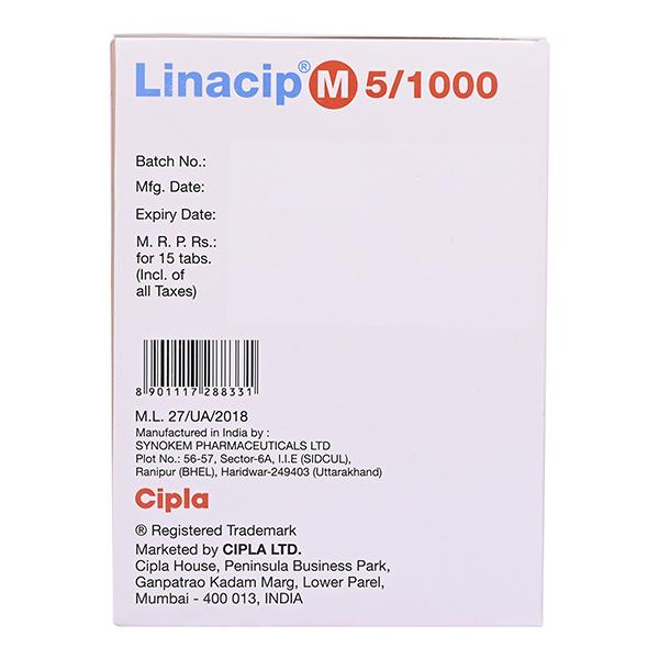 Buy LINACIP M 5/1000 Tablet 15's Online at Upto 25% OFF | Netmeds