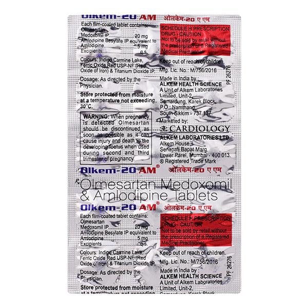 Olkem AM 20mg Tablet 15'S : Price, Uses, Side Effects | Netmeds