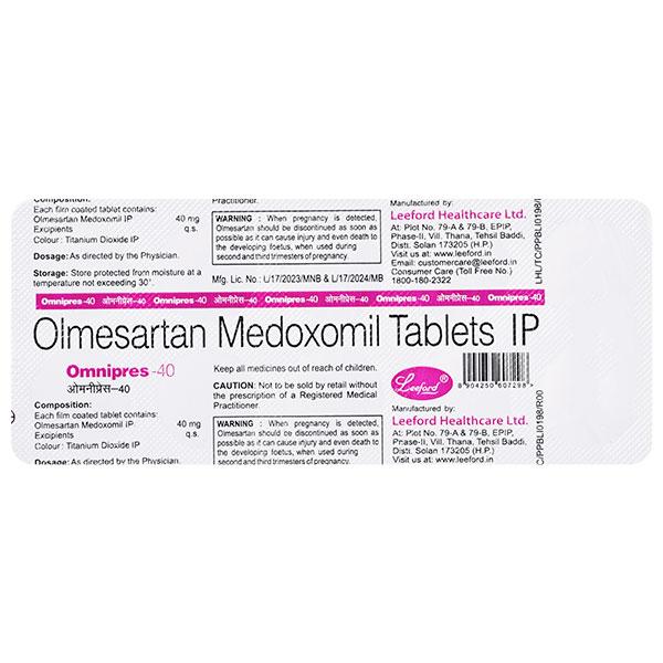 OMNIPRES 40mg Tablet 10's : Price, Uses, Side Effects | Netmeds