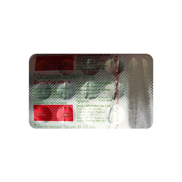 RECITA 10 Tablet 15's : Price, Uses, Side Effects | Netmeds