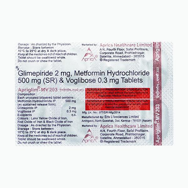 APRIGLIM MV 203 Tablet 10's : Price, Uses, Side Effects | Netmeds