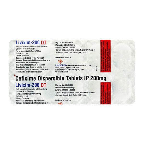 LIVIXIM 200 DT Tablet 10's : Price, Uses, Side Effects | Netmeds