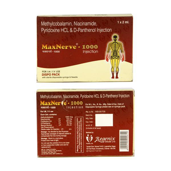 Maxnerve 1000 Injection 2ml : Price, Uses, Side Effects | Netmeds