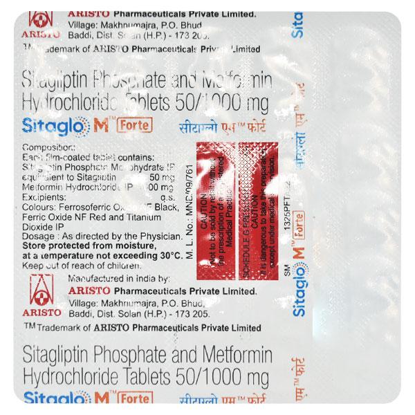 Buy SITAGLO M FORTE Tablet 15's Online at Upto 25% OFF | Netmeds