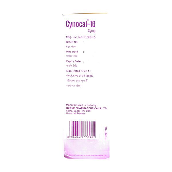 Buy CYNOCAL 16 Syrup 200ml Online at Upto 25% OFF | Netmeds