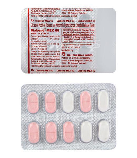 Diabend Mex 60mg Tablet 10'S : Price, Uses, Side Effects | Netmeds