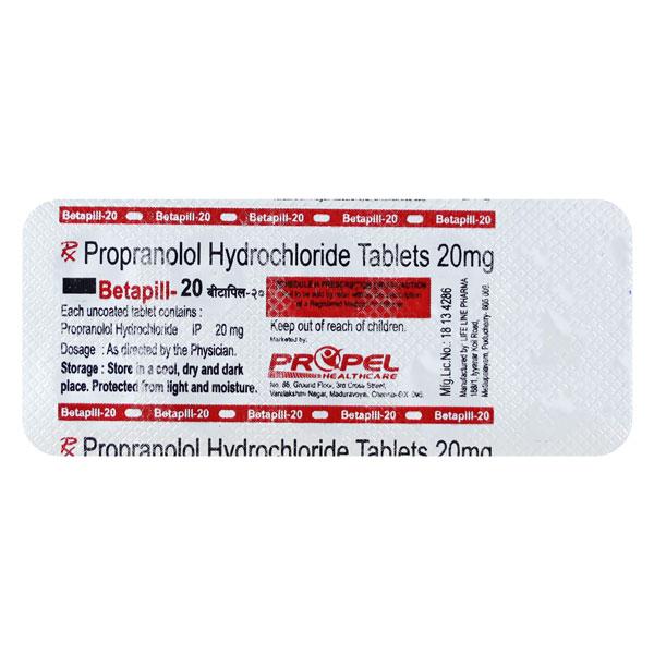 BETAPILL 20 Tablet 10's : Price, Uses, Side Effects | Netmeds