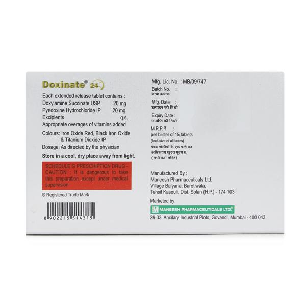 DOXINATE 24 Tablet 15's - Buy Medicines online at Best Price from ...