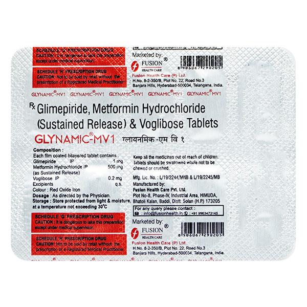 Glynamic Mv 1Mg Tablet 10's : Price, Uses, Side Effects | Netmeds