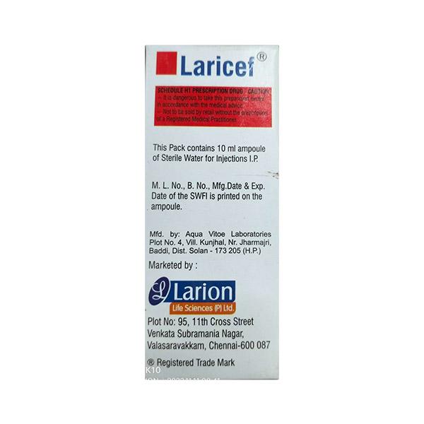 Buy LARICEF 1.5gm Injection 1's Online at Upto 25% OFF | Netmeds