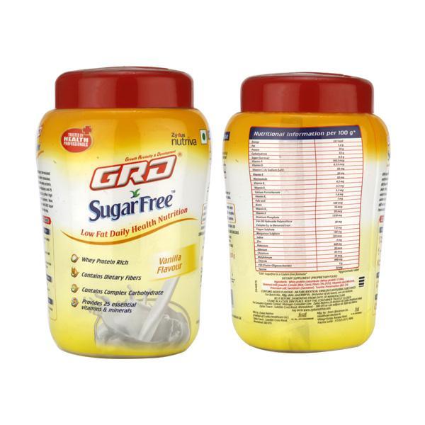 GRD Sugarfree Vanilla Flavour Powder 200gm : Price, Uses, Side Effects ...