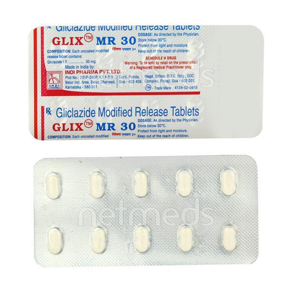 Glix MR 30mg Tablet 10'S : Price, Uses, Side Effects | Netmeds
