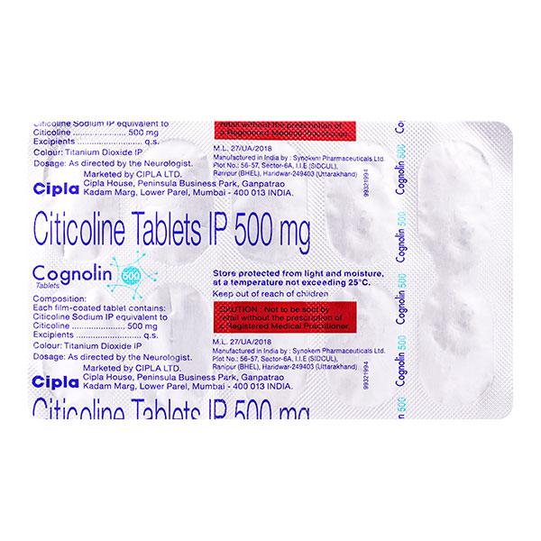 Buy Cognolin 500 Tablet 10'S Online at Upto 25% OFF | Netmeds