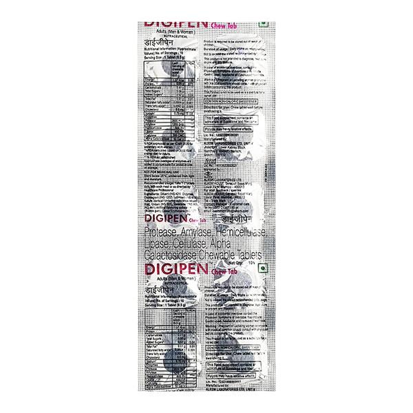 Buy Digipen Chew Tablet 10'S Online at Upto 25% OFF | Netmeds