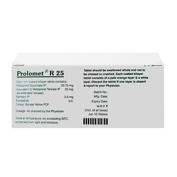 Prolomet R 25mg Tablet 10'S : Price, Uses, Side Effects | Netmeds