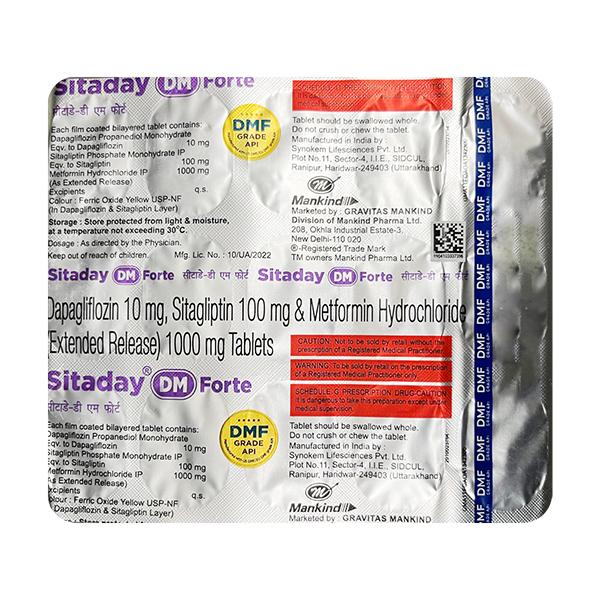Buy SITADAY DM FORTE Tablet 15's Online at Upto 25% OFF | Netmeds