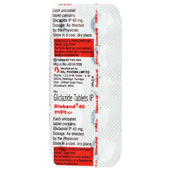 Diabend 40mg Tablet 10'S : Price, Uses, Side Effects | Netmeds