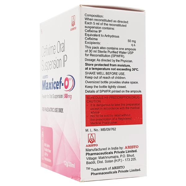 MAXICEF O 50mg Oral Suspension 30ml : Price, Uses, Side Effects | Netmeds