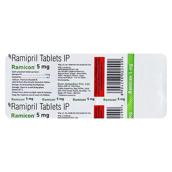 RAMICON 5 Tablet 10's : Price, Uses, Side Effects | Netmeds