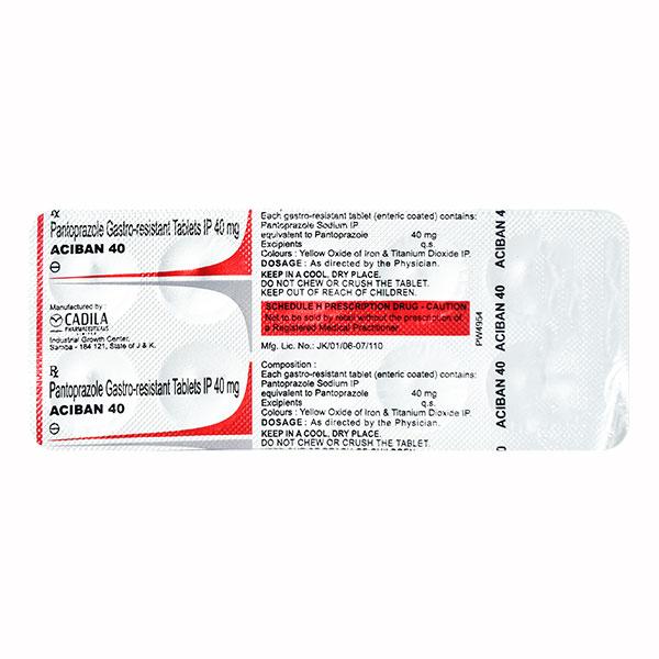 Buy Aciban 40mg Tablet 10'S Online at Upto 25% OFF | Netmeds