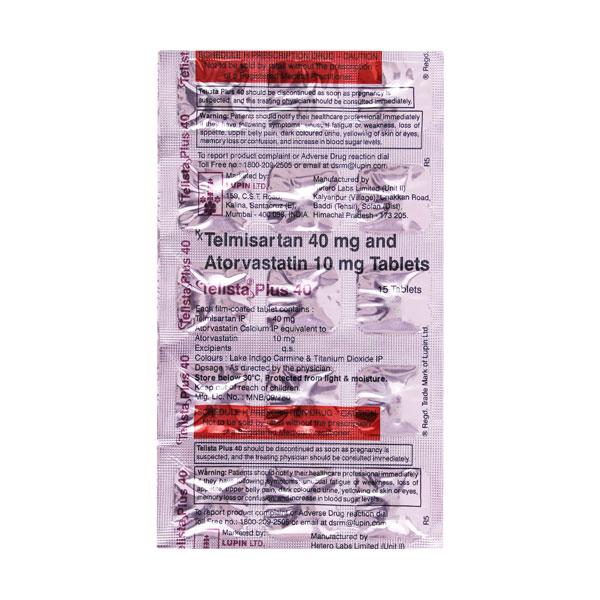 TELISTA PLUS 40 Tablet 15's : Price, Uses, Side Effects | Netmeds