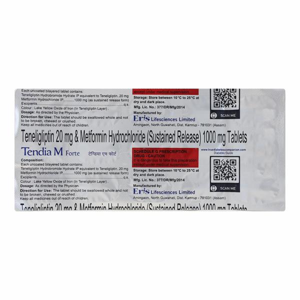 TENDIA M FORTE Tablet 15's : Price, Uses, Side Effects | Netmeds