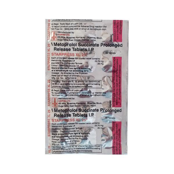 Starpress XL 25mg Tablet 15'S : Price, Uses, Side Effects | Netmeds
