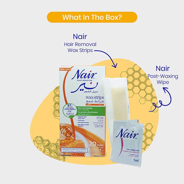 Buy Nair Body Wax Strips - Milk & Honey 20's Online at Best Price ...
