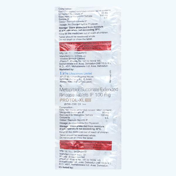 Protol XL 100mg Tablet 10'S : Price, Uses, Side Effects | Netmeds