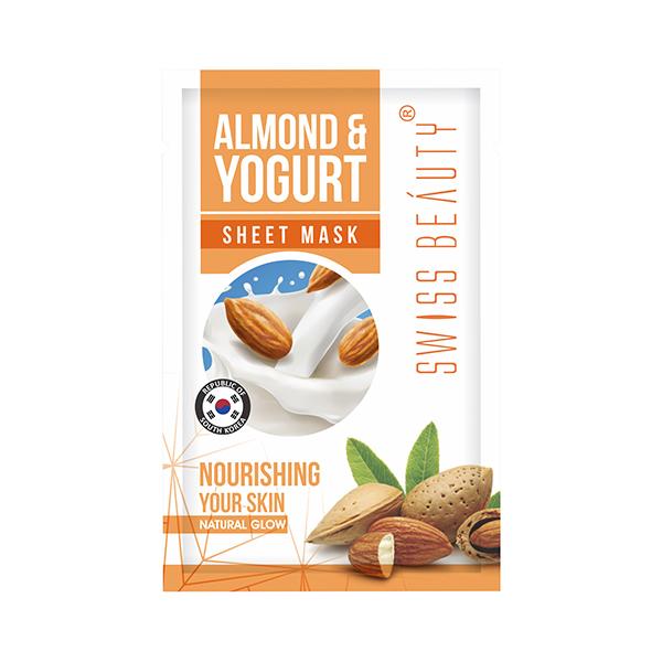 Buy Swiss Beauty Almond & Yogurt Sheet Mask - (Almond & Yogurt) 22 ml ...