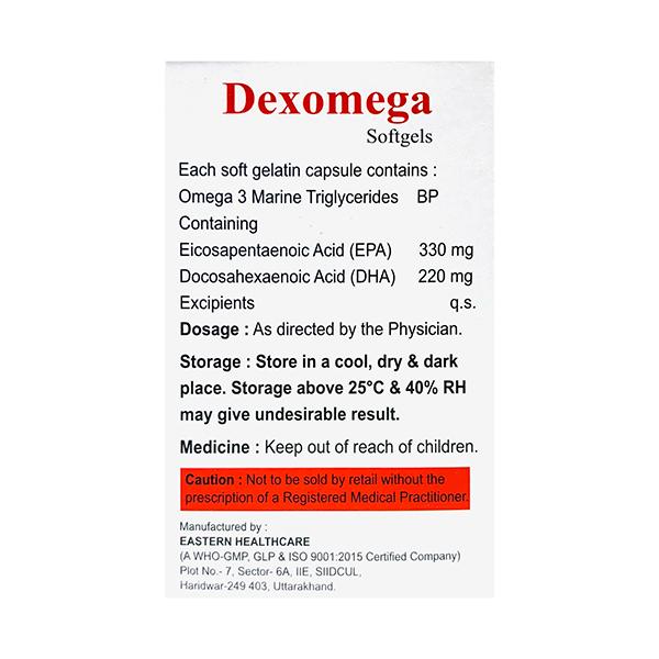 Buy DEXOMEGA Softgel 60's Online at Upto 25% OFF | Netmeds