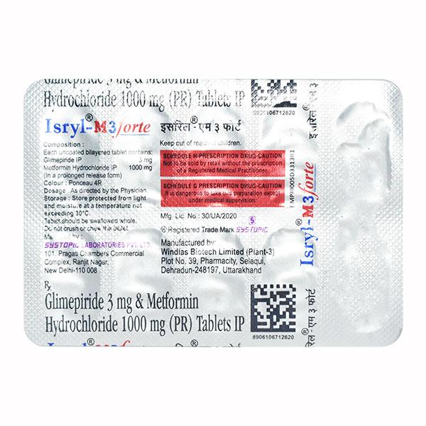 Isryl M3 Forte Tablet 10'S : Price, Uses, Side Effects | Netmeds