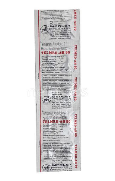 Telmed AH 80mg Tablet 10'S : Price, Uses, Side Effects | Netmeds