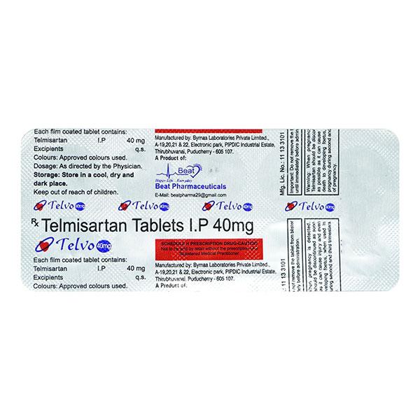 TELVO 40mg Tablet 10's : Price, Uses, Side Effects | Netmeds