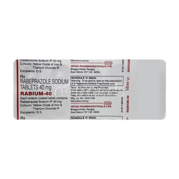 Buy Rabium 40mg Tablet 10'S Online at Upto 25% OFF | Netmeds
