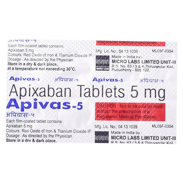 Buy APIVAS 5 Tablet 10's Online at Upto 25% OFF | Netmeds